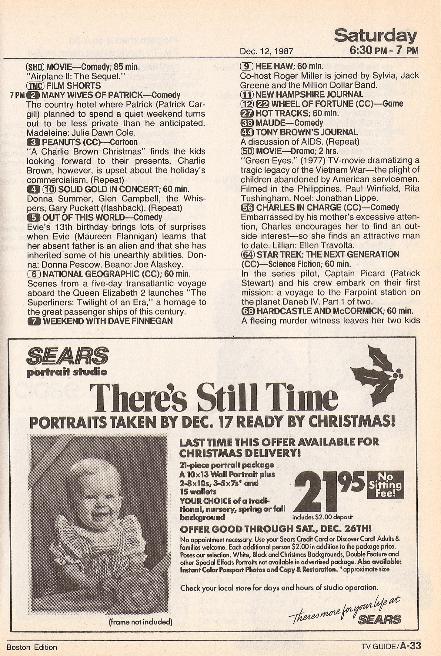 tv guide sears portrait studio 1987