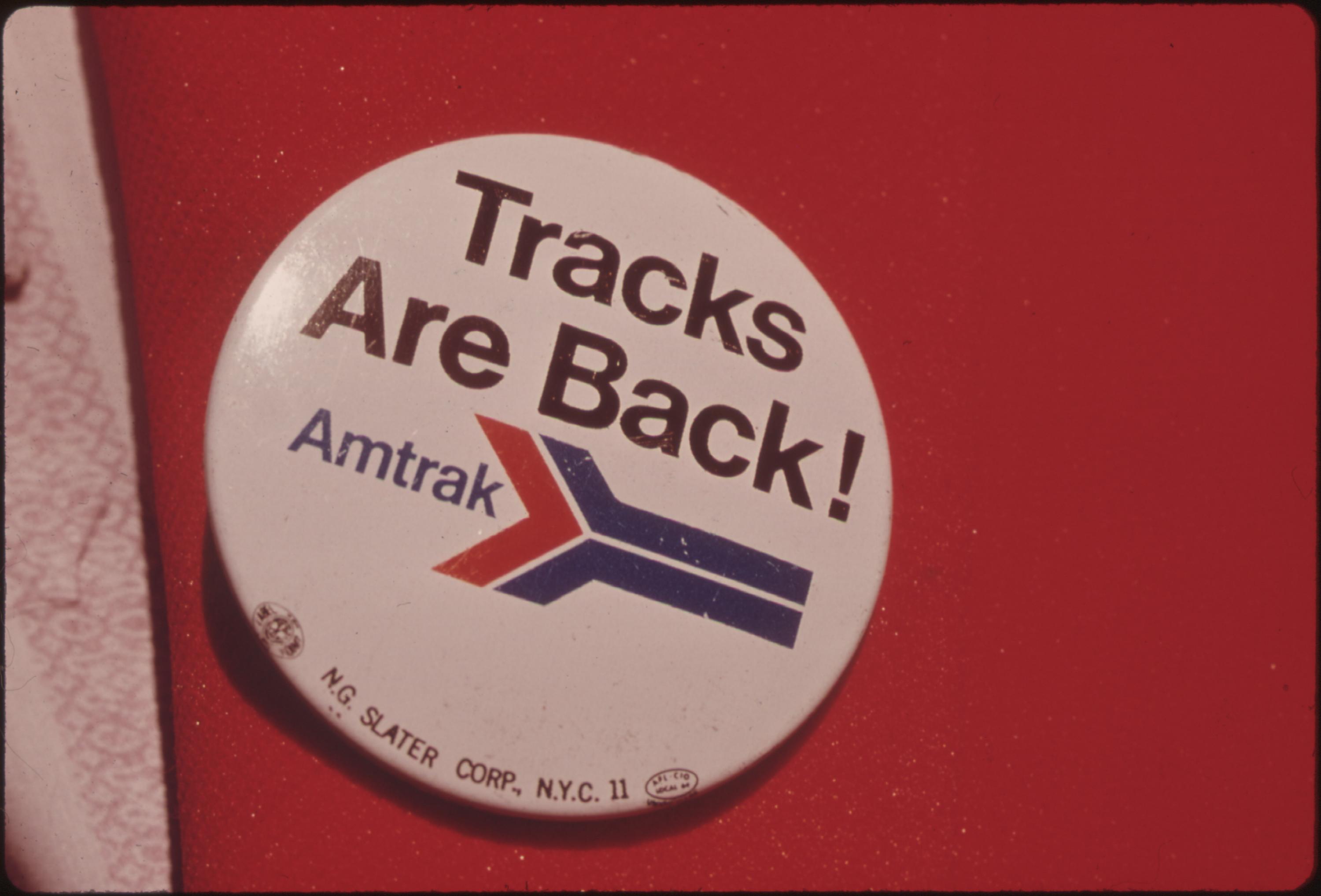 charles orear amtrak button 1974