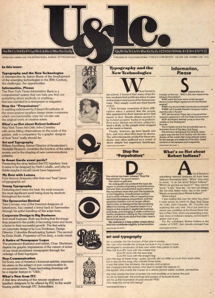 The Meaning and the Drama: ‘U&lc’ Magazine, 1973 – 1999